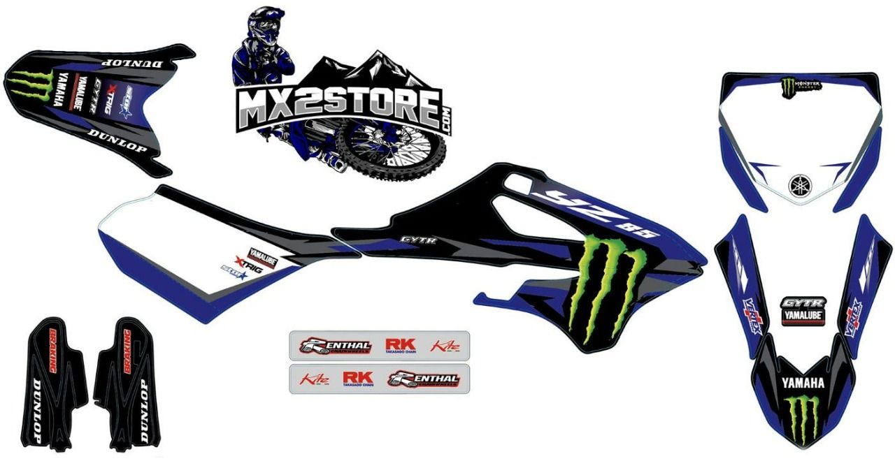 kit déco Monster energy YZ 85 année 2022 à 2024 MX2STORE